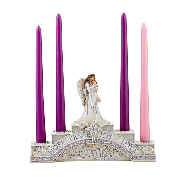 Angel Advent Candle holder Hope Peace Love Joy – Beattitudes Religious ...