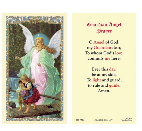 Guardian Angel Prayer Card Pack of 25 – Beattitudes Religious Gifts