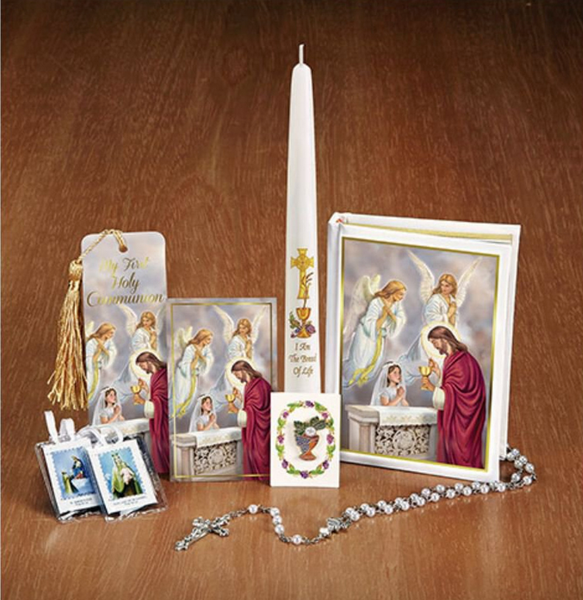 Blessed Sacrament Gift Set For Girl - White Rosary – Beattitudes ...