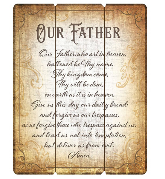 Our Father Wooden Wall Plaque – Beattitudes Religious Gifts