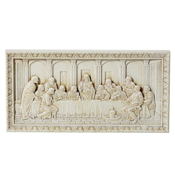 Last Supper Relief Plaque In Antiqued Ivory – Beattitudes Religious Gifts