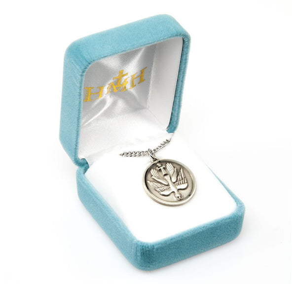 Holy Spirit Sterling Silver Trinity Medal On Chain Unique Style Cross ...