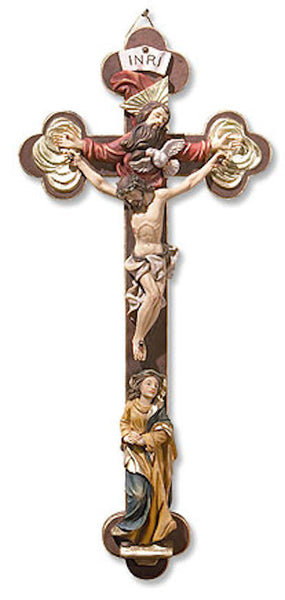 Holy Trinity Wall Cross with The Virgin Mary – Beattitudes Religious Gifts